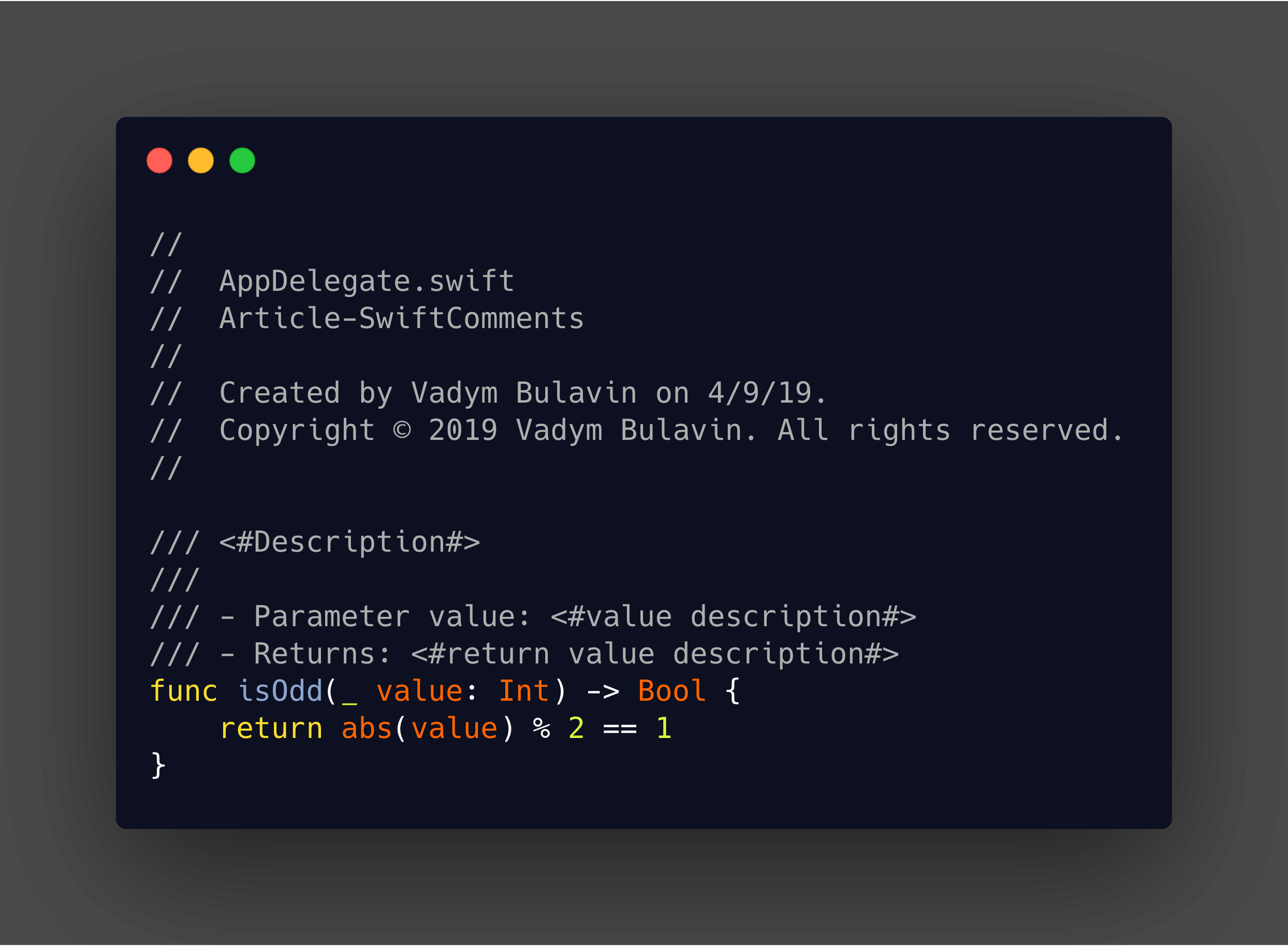The Art of Commenting in Swift